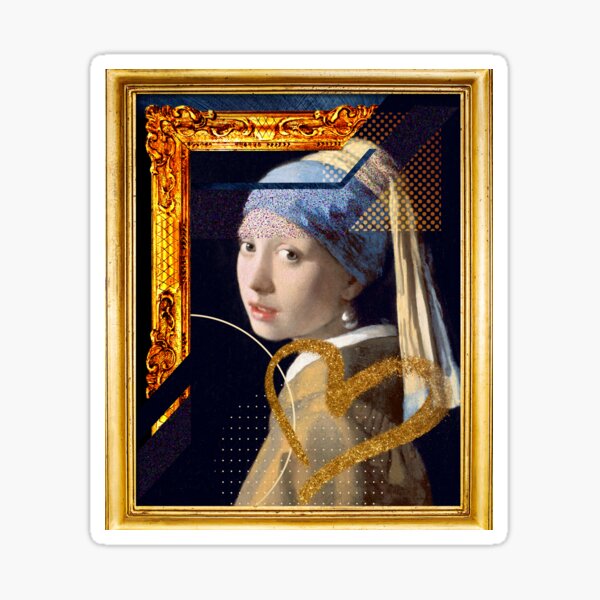 "Modern interpretation of Girl with a Pearl Earring" Sticker for Sale ...