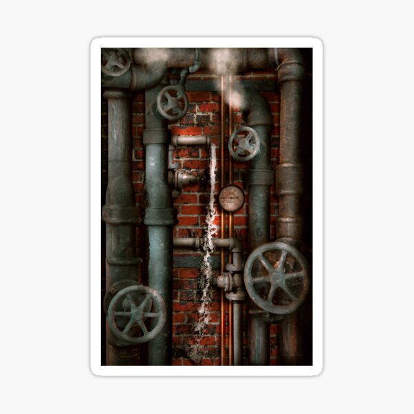 "Steampunk - Plumbing - Pipes and Valves" Sticker for Sale by Michael ...