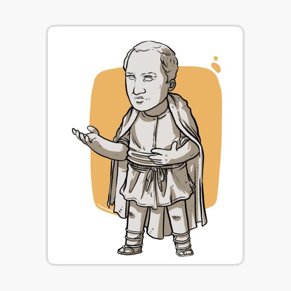 "Marcus Tullius Cicero Cartoon" Sticker for Sale by SevenHillsLatin ...