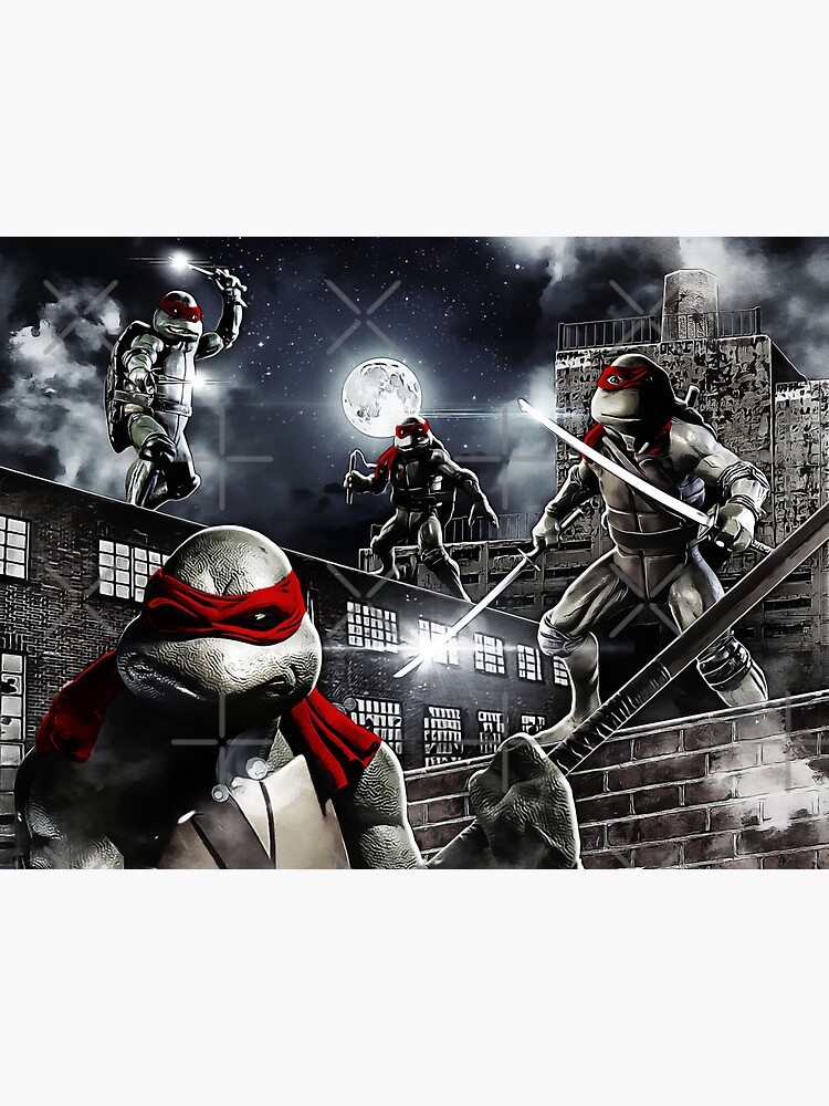 "Red Ninja Turtles 1990 Movie Animated Style Poster" Sticker for Sale ...
