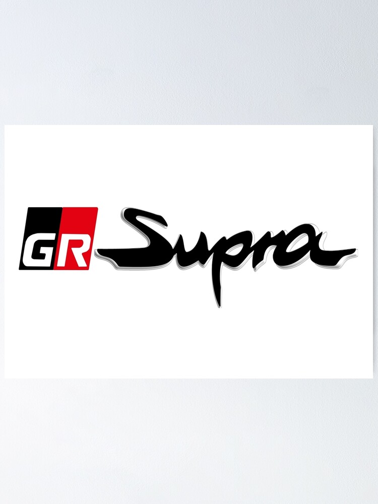 "Toyota GR Supra Script Logo Rot Schwarz Automobilia" Poster von havens ...