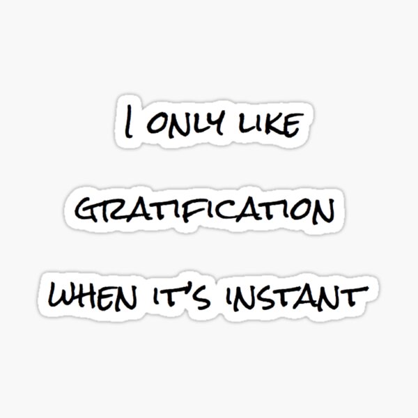 "Gratification v1" Sticker for Sale by jkemp78 | Redbubble