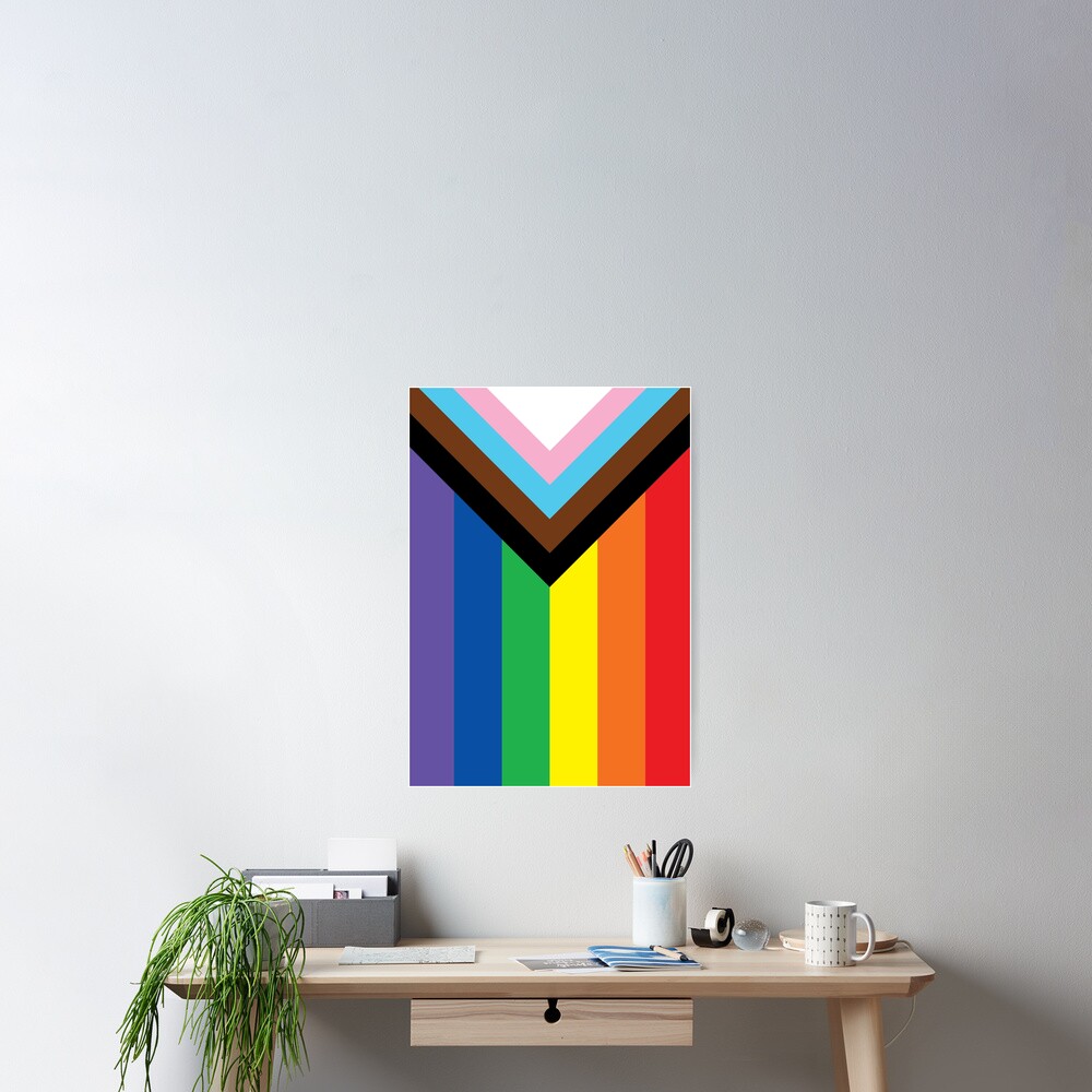 "Progress Pride Flag" Poster for Sale by HumanNation | Redbubble
