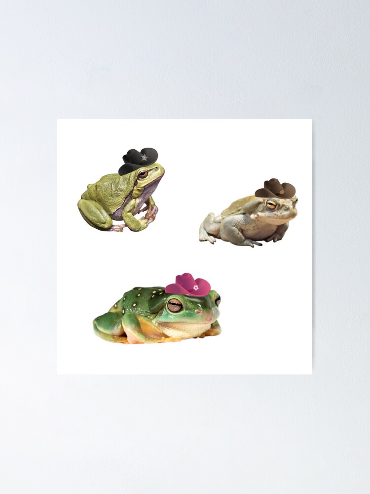 "Polite Frogs With Cowboy Hat " Poster by charsquared | Redbubble