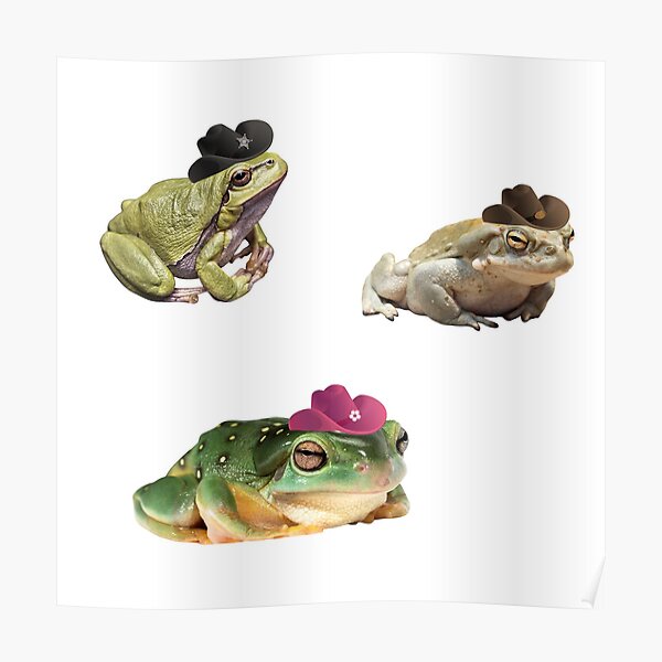 "Polite Frogs With Cowboy Hat " Poster by charsquared | Redbubble