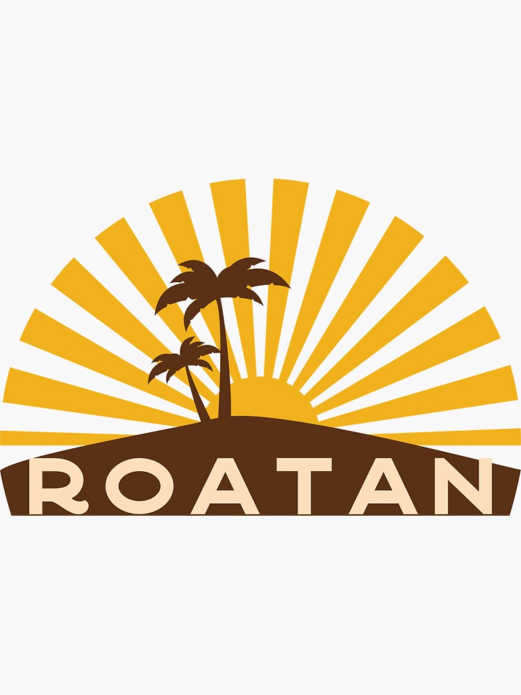 "Roatan Honduras Caribbean Vintage Sunset Tropical Island" Sticker for ...