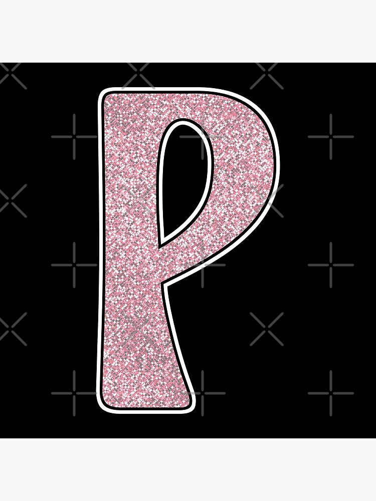 Lámina fotográfica «Letra P rosada del alfabeto del estilo del brillo ...