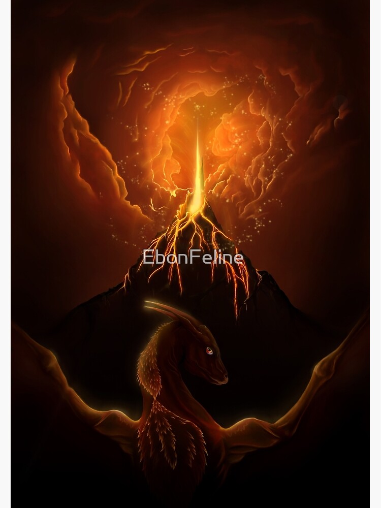 "Dragon Born, Volcano Dragon" Art Print for Sale by EbonFeline | Redbubble