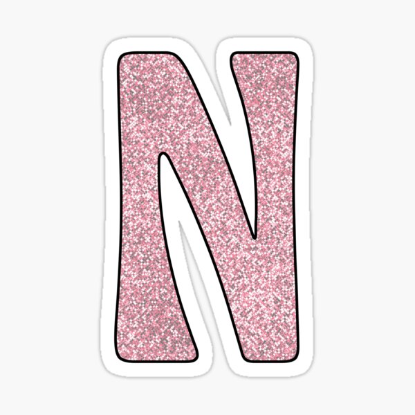 "Pink Letter N Glitter Style Alphabet Initial " Sticker for Sale by ...