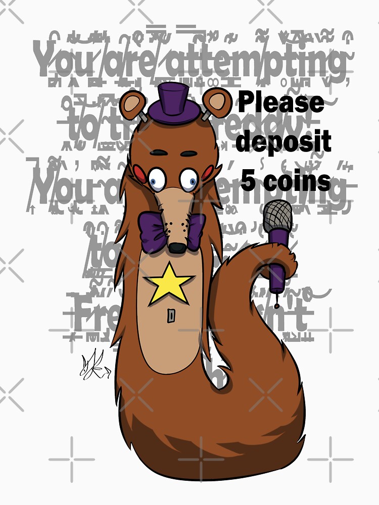 "Five Nights at Freddy's Rockstar Freddy Worm on a String" T-shirt by ...