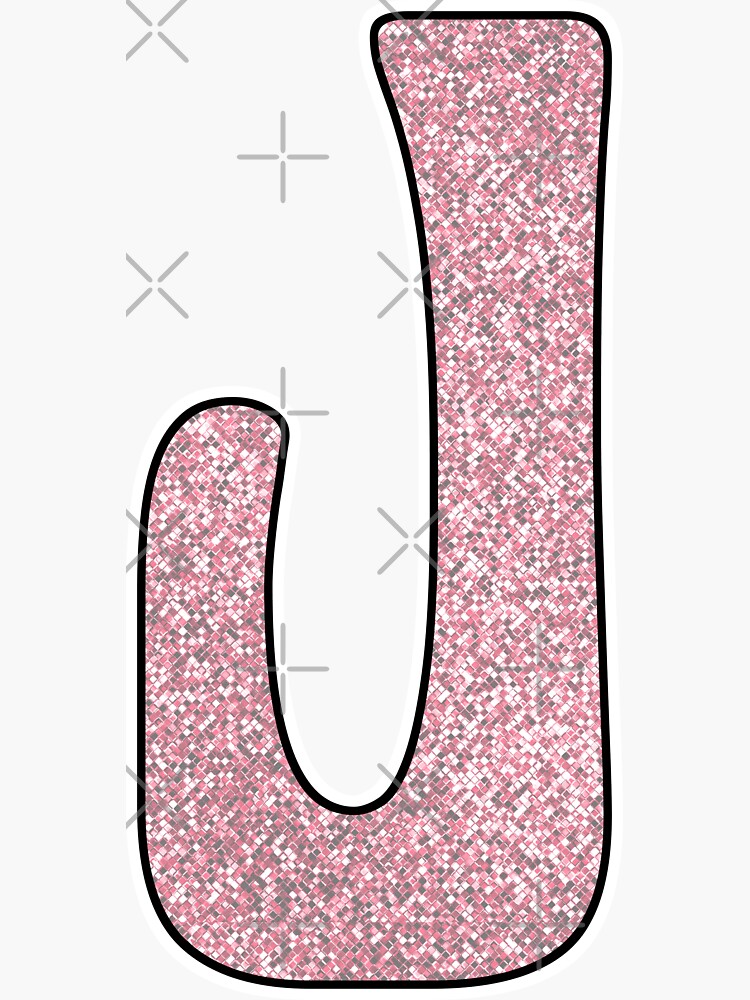 Pegatina «Letra rosada J del alfabeto del estilo del brillo inicial» de ...
