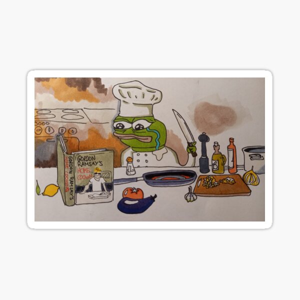 "peepo cooks" Sticker for Sale by daftington | Redbubble