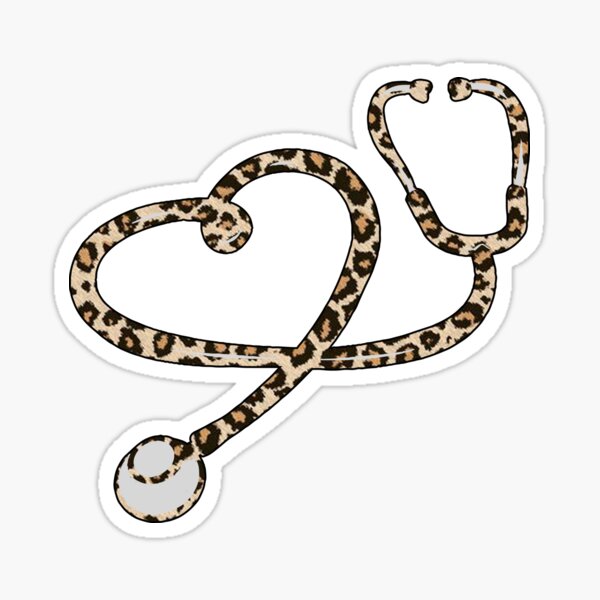 "Leopard Heart Stethoscope" Sticker for Sale by ManekN | Redbubble