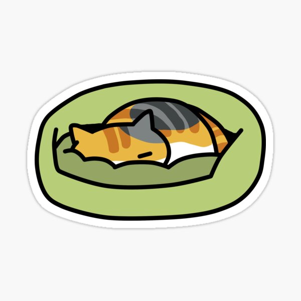 "Sleeping Cat" Sticker by tiffato3 | Redbubble