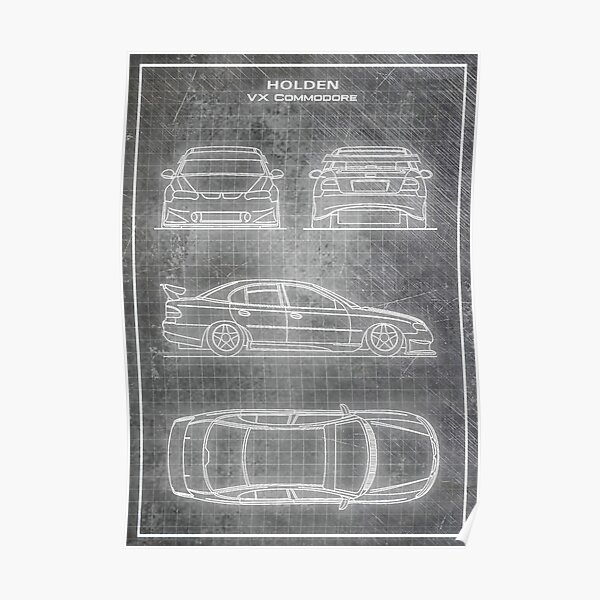 "Holden Commodore VX Blueprint " Poster for Sale by lithoman2 | Redbubble