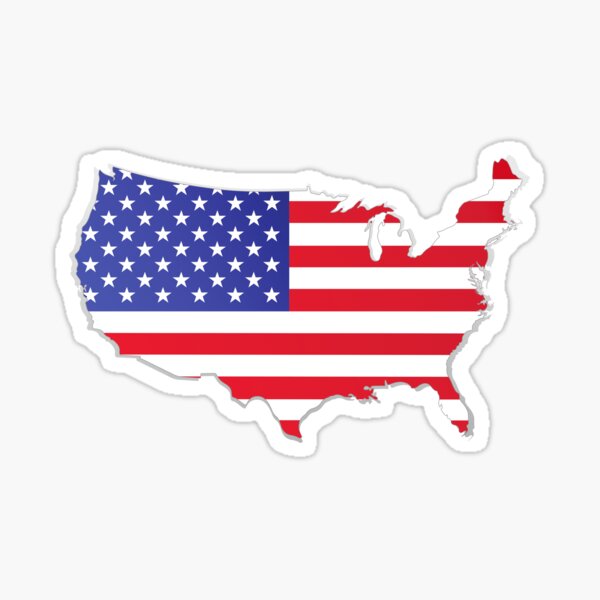 "Geography USA MAP American Flag US" Sticker for Sale by GloriousMess ...
