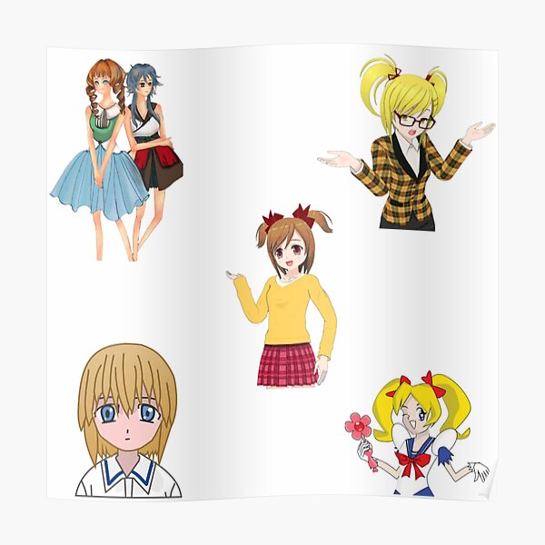 "Generic Anime Girls, Japanese Manga Multipack" Poster for Sale by ...