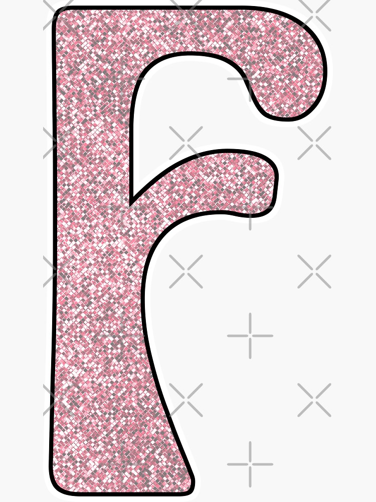 "Pink Letter F Glitter Style Alphabet Initial " Sticker by witchnitch ...