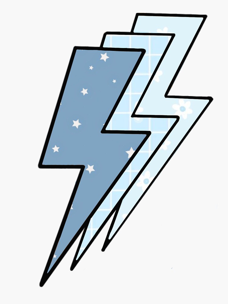 "Blue Themed Lightning Bolts" Sticker for Sale by linds-kate | Redbubble