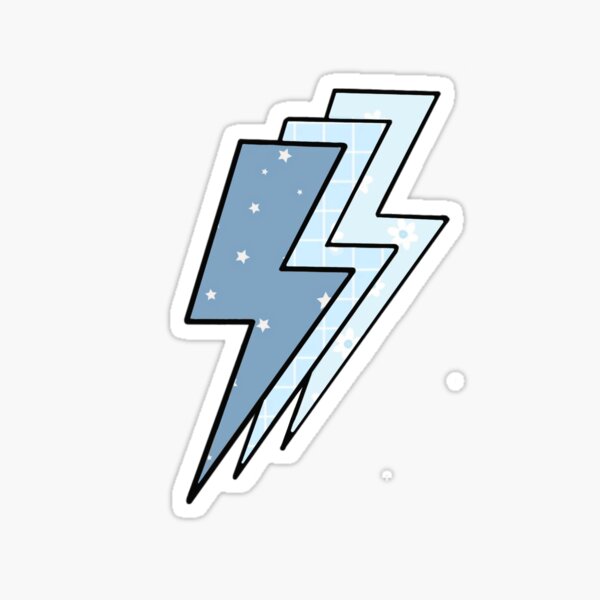 "Blue Themed Lightning Bolts" Sticker for Sale by linds-kate | Redbubble