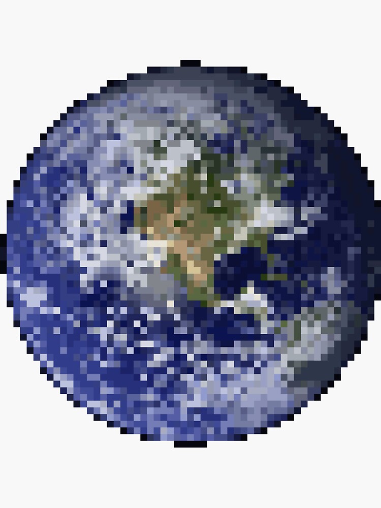 "Pixel Earth" Sticker by elsonco | Redbubble