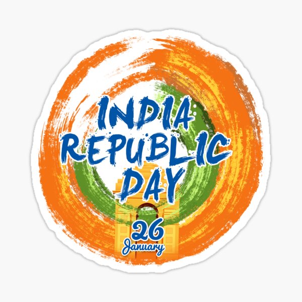 "India Republic Day 26 January" Sticker for Sale by vari216 | Redbubble