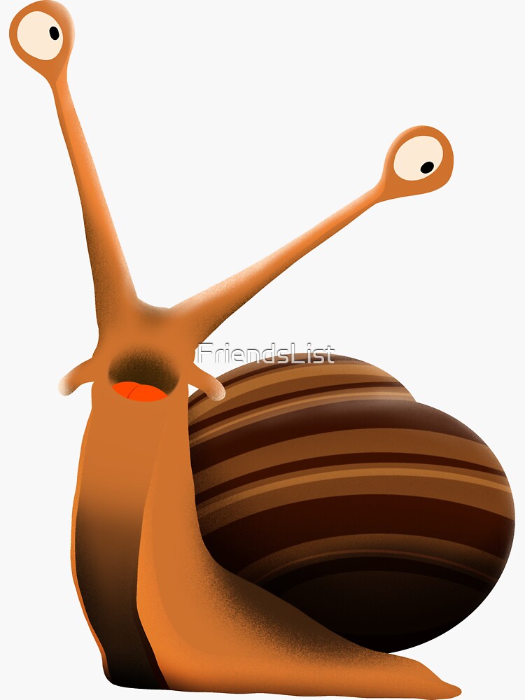 "Scared Snail Cartoon " Sticker for Sale by FriendsList | Redbubble