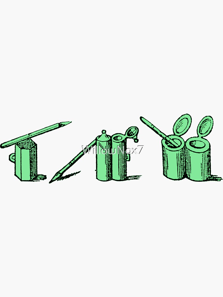 "Ancient inkwells and kalamos pens" Sticker for Sale by WillowNox7 ...