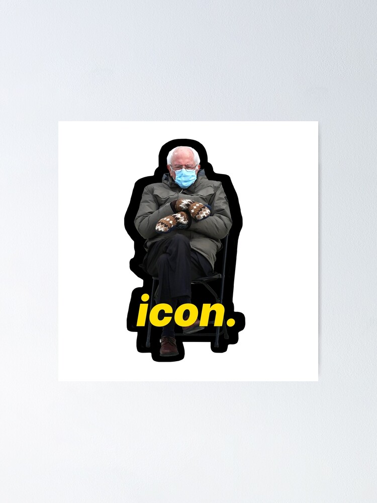 "Bernie Inauguration Day Icon Black Background" Poster for Sale by ...