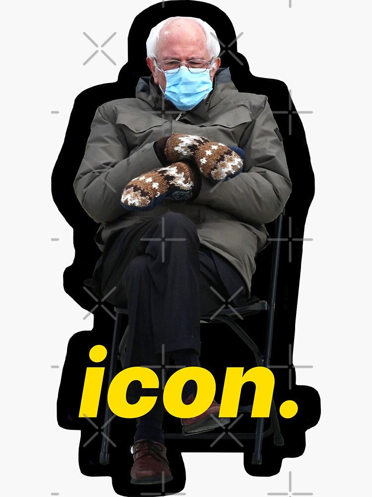 "Bernie Inauguration Day Icon Black Background" Sticker for Sale by ...