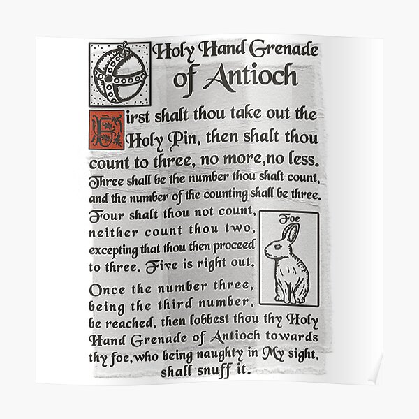 "Holy Hand Grenade Script" Poster by sontunghaitu | Redbubble