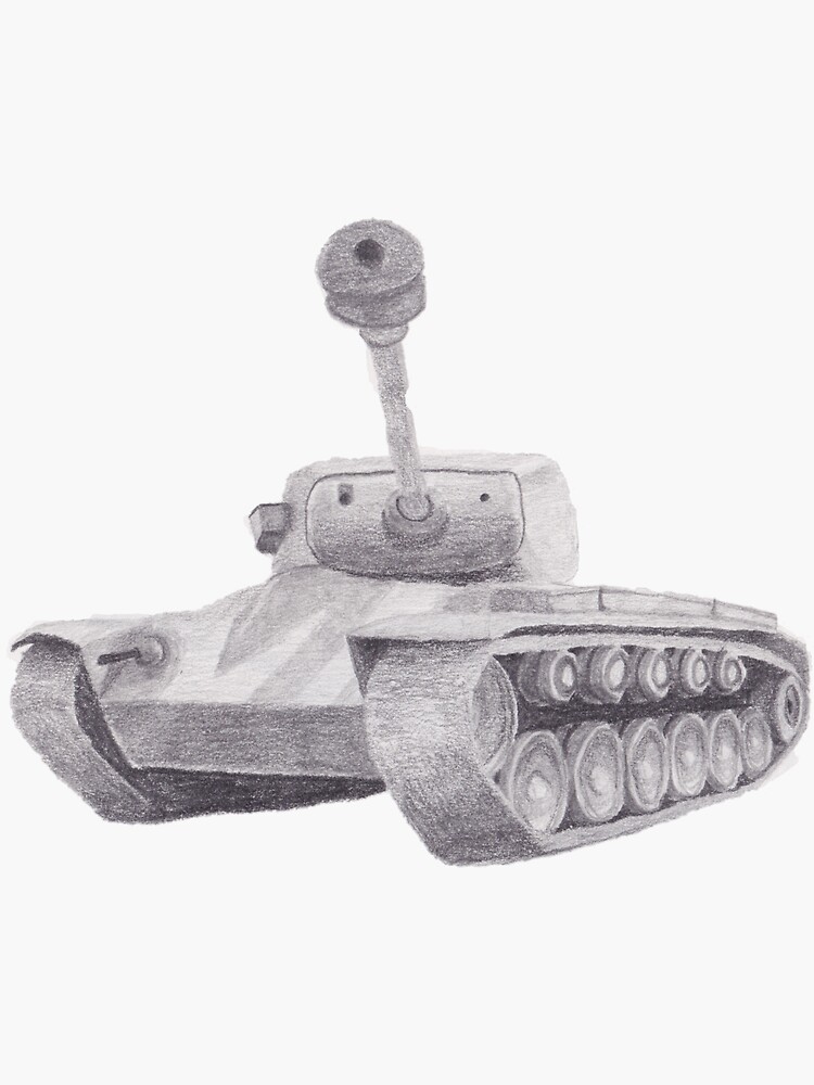 "M26 Pershing Heavy Tank - Hand Drawn " Sticker for Sale by ...
