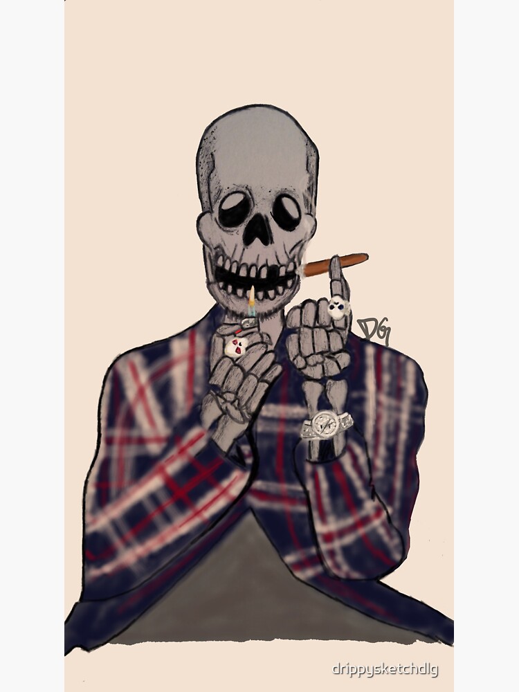 "Skeleton Drip" Sticker by drippysketchdlg | Redbubble