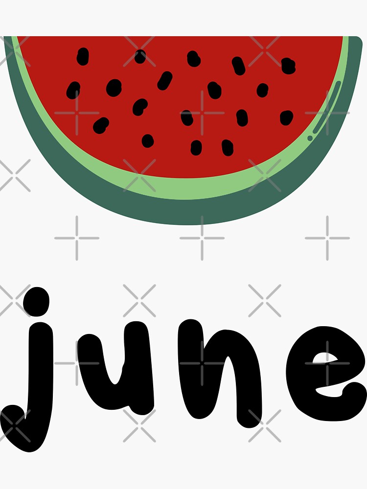 "Cute Hand Drawn June Watermelon" Sticker for Sale by ButterandCheese ...