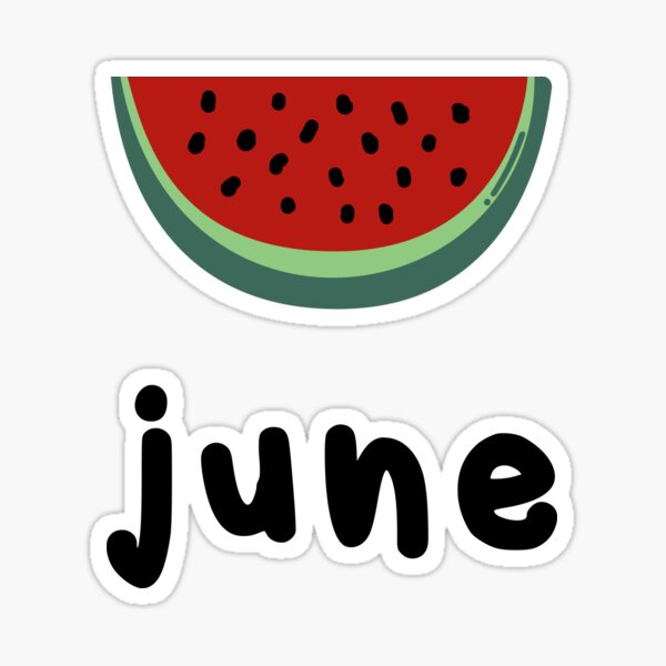 "Cute Hand Drawn June Watermelon" Sticker for Sale by ButterandCheese ...