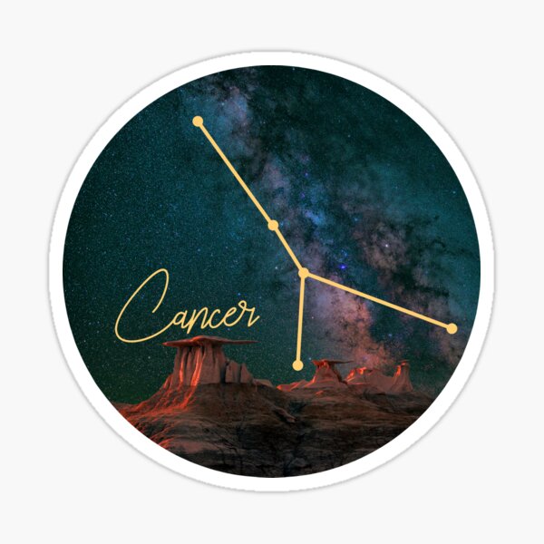 "Cancer Zodiac Sign With Stars" Sticker by tinyteacups | Redbubble