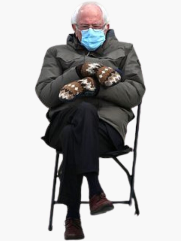 "Bernie Sanders Meme - Mittens Folding Chair Iconic Look Biden ...