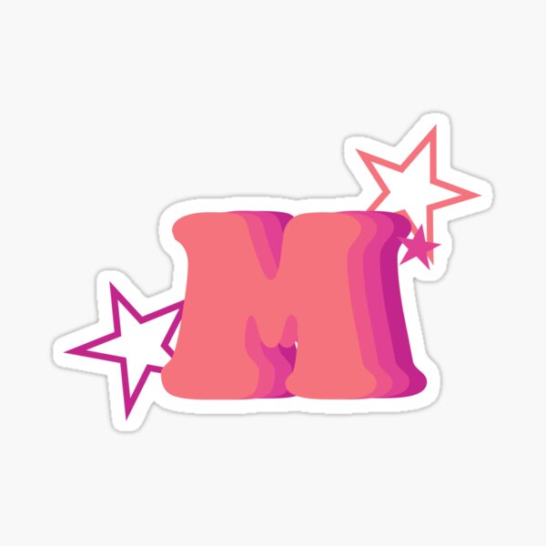"Hot Pink M with Stars" Sticker for Sale by mirandathrasher | Redbubble