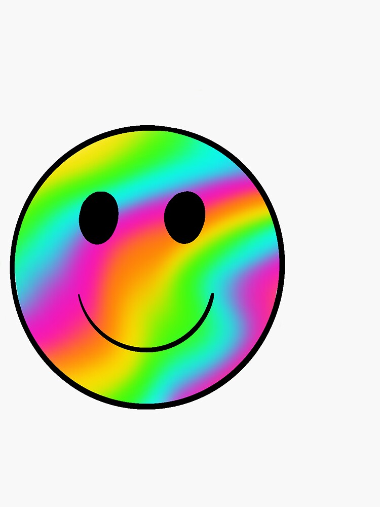 "Rainbow Smiley Face" Sticker for Sale by happystickerzzz | Redbubble