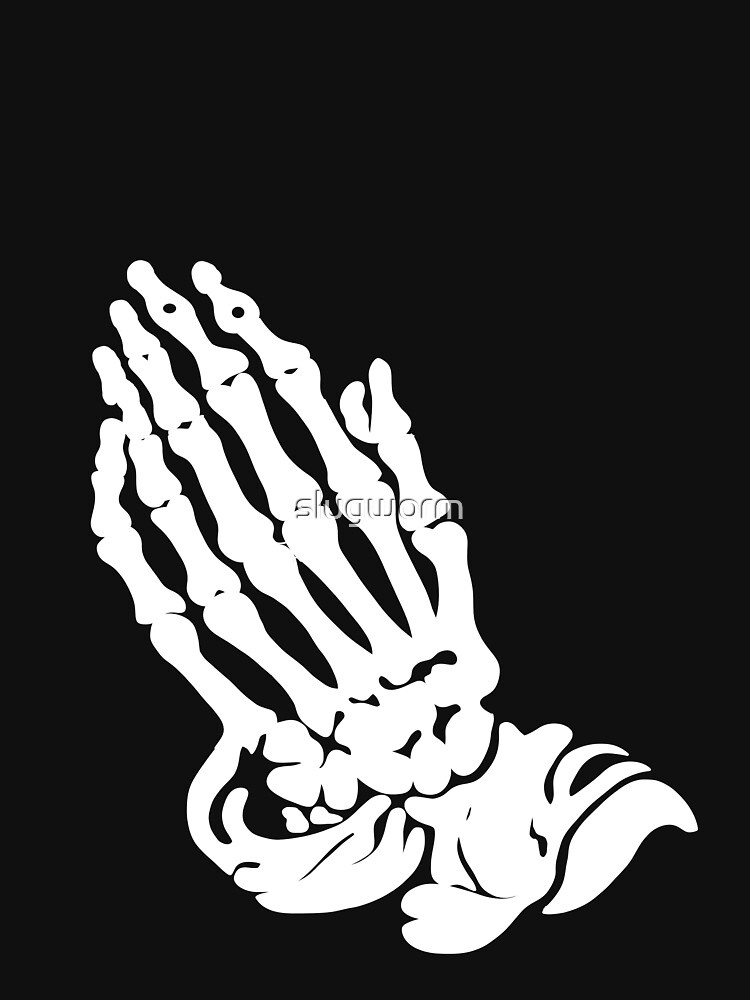 "Skeleton praying hands (6 god)" T-shirt by slugworm | Redbubble