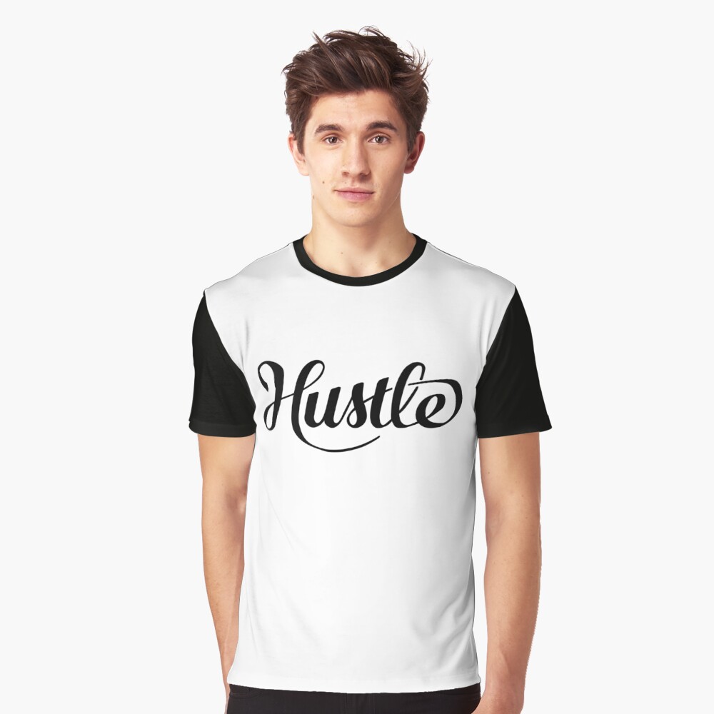 "Hustle Script - Black" Sticker for Sale by tee4daily | Redbubble