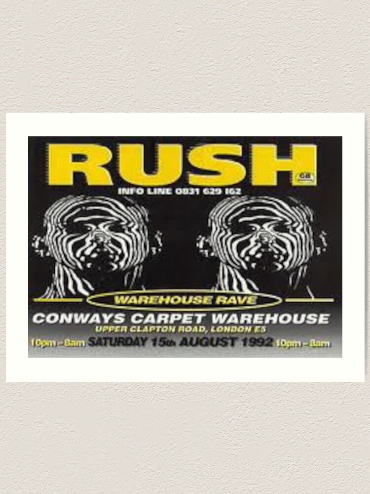 "Rush 90's Old School Rave Flyer" Art Print by AntiquePatriot | Redbubble