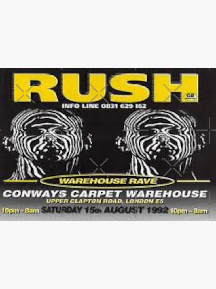 "Rush 90's Old School Rave Flyer" Art Print by AntiquePatriot | Redbubble