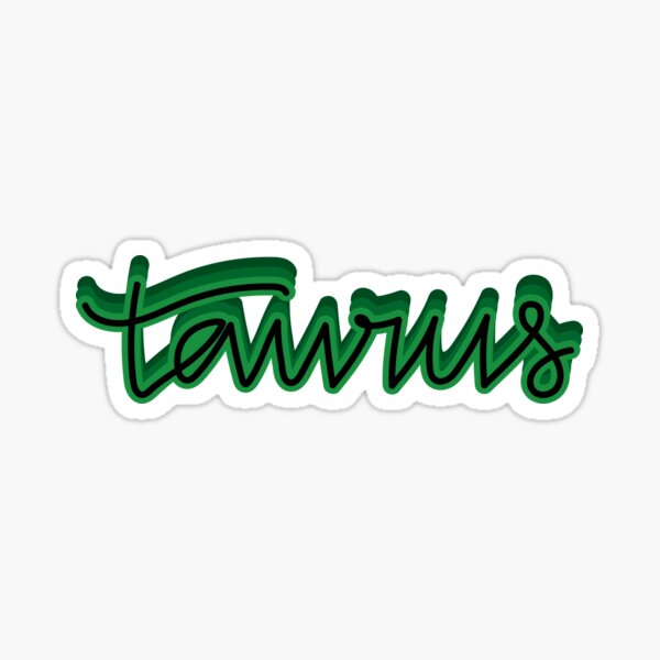 "Taurus Cursive Gradient" Sticker for Sale by apienamedmoo | Redbubble