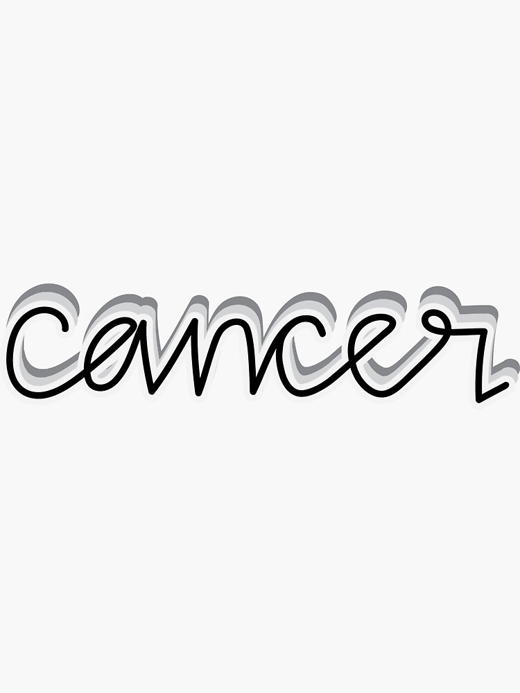 "Cancer Cursive Gradient" Sticker by apienamedmoo | Redbubble