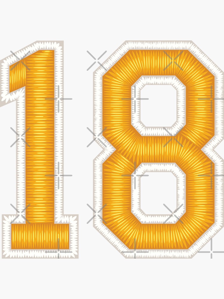"Sports Eighteen Yellow Black Jersey Number 18 Football" Sticker for ...