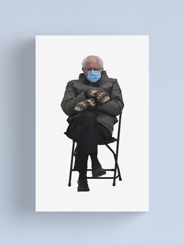 "Bundled Up Bernie Meme" Canvas Print for Sale by BeerBro-Designs ...