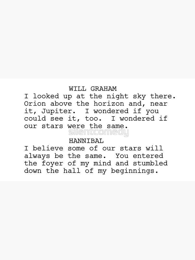 "hannibal script" Sticker for Sale by silentcomedy | Redbubble