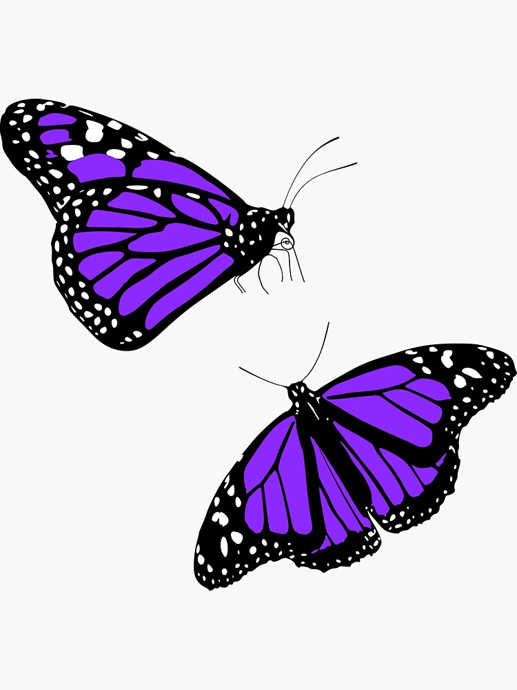 " Purple butterfly emoji" Sticker for Sale by trendythangs | Redbubble
