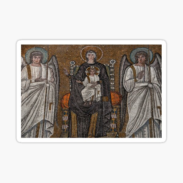 "Madonna and Christ Child on jewelled throne, Ravenna" Sticker for Sale ...